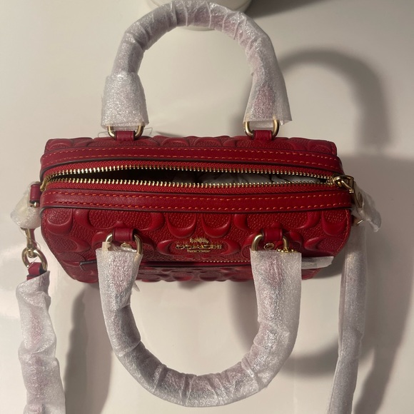 Coach | Bags | Coach Mini Rowan Crossbody Red Satchel Purse | Poshmark